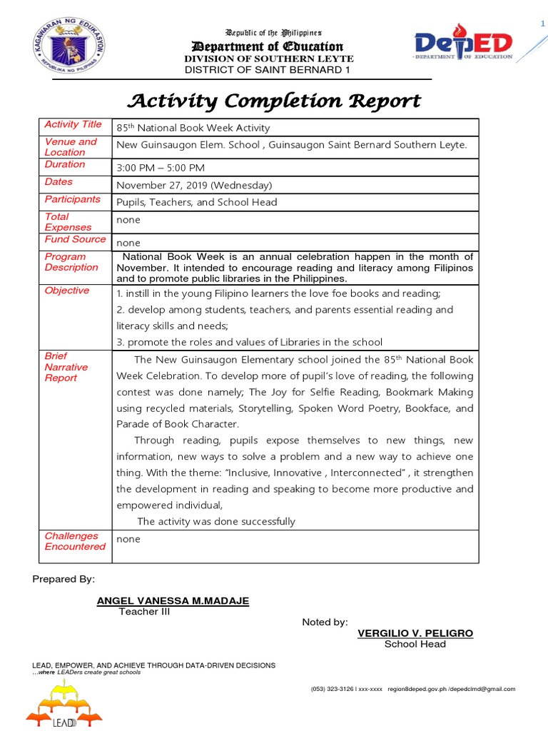 ACR Sa NATIONAL BOOK WEEK | PDF | Literacy | Teaching