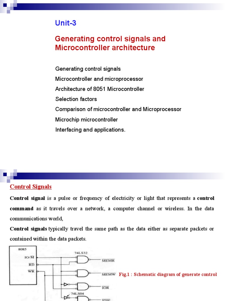 Unit-3 - (Generating Control Signals) | PDF | Microcontroller | Central Processing Unit