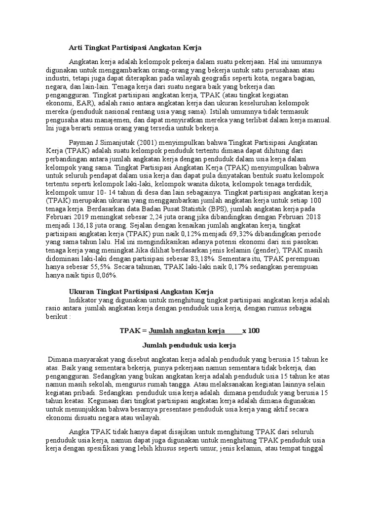 Arti Dan Ukuran TPAK | PDF
