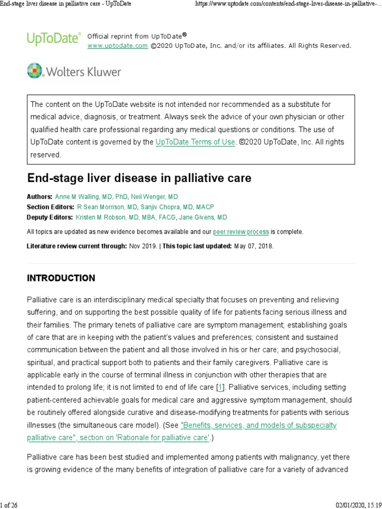 End-Stage Liver Disease | PDF | Palliative Care | Cirrhosis