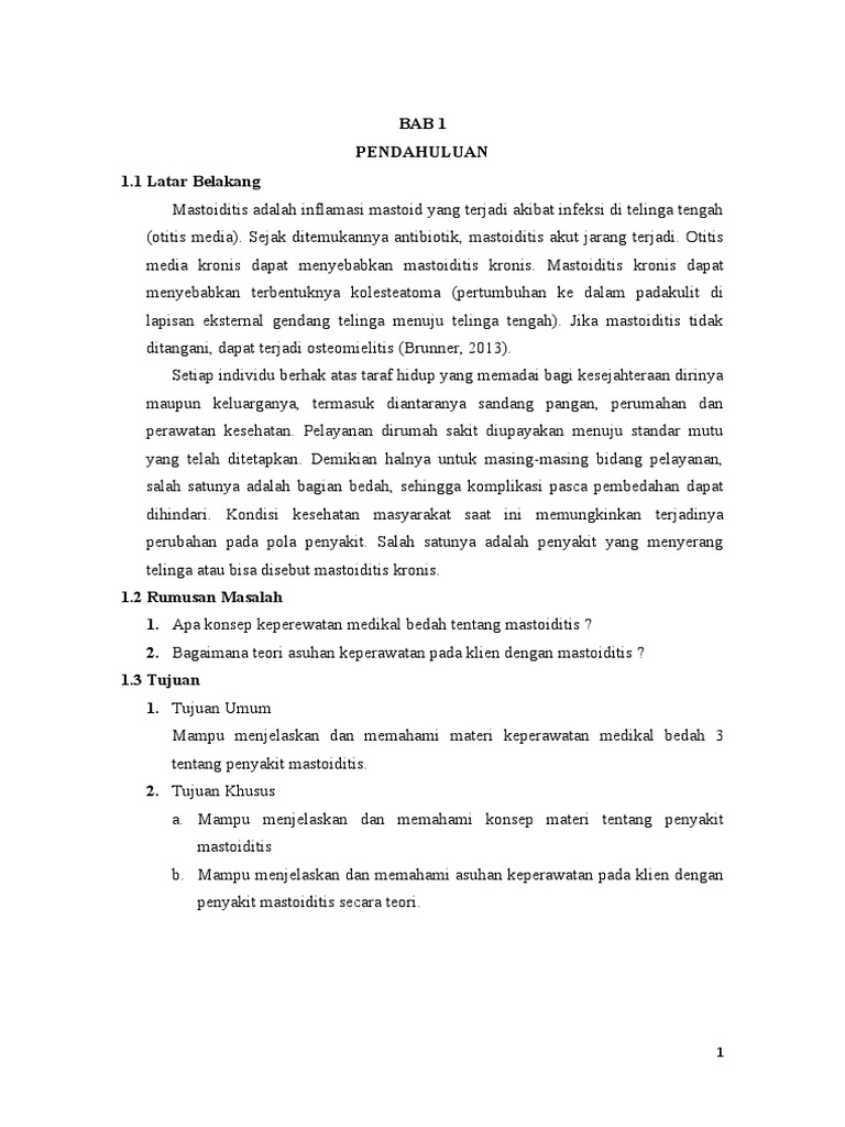 Kel 5 Bab 1 Mastoiditis | PDF