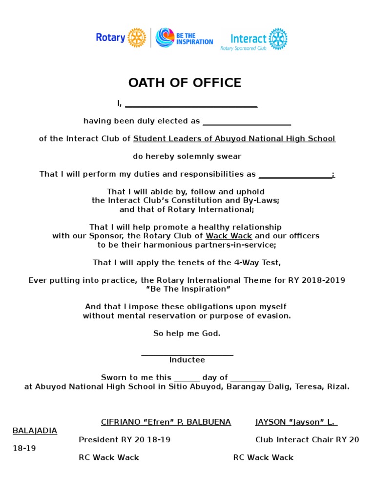 Oath of Office | PDF
