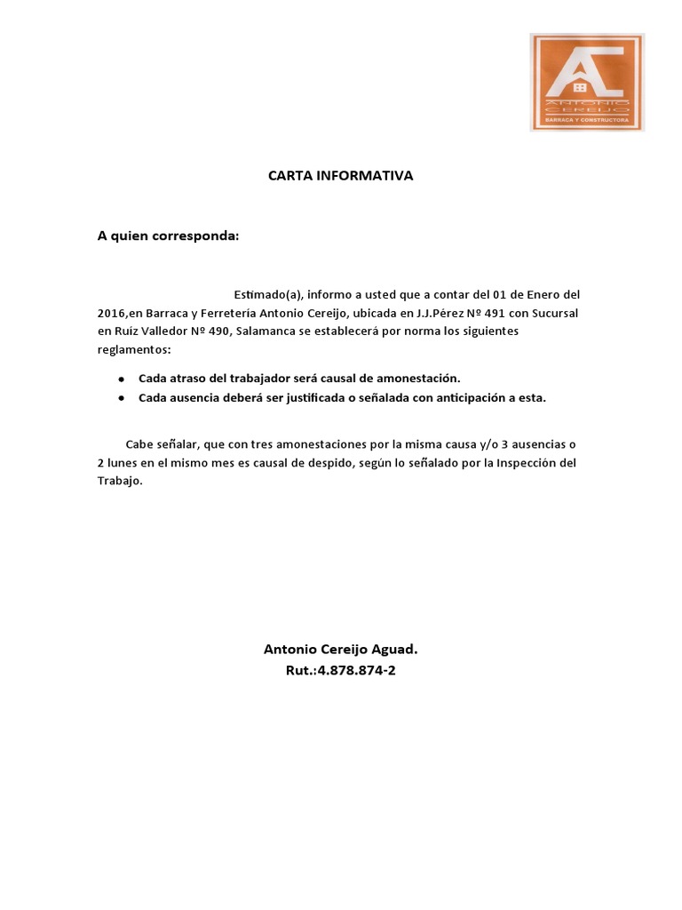 Carta Informativa | PDF