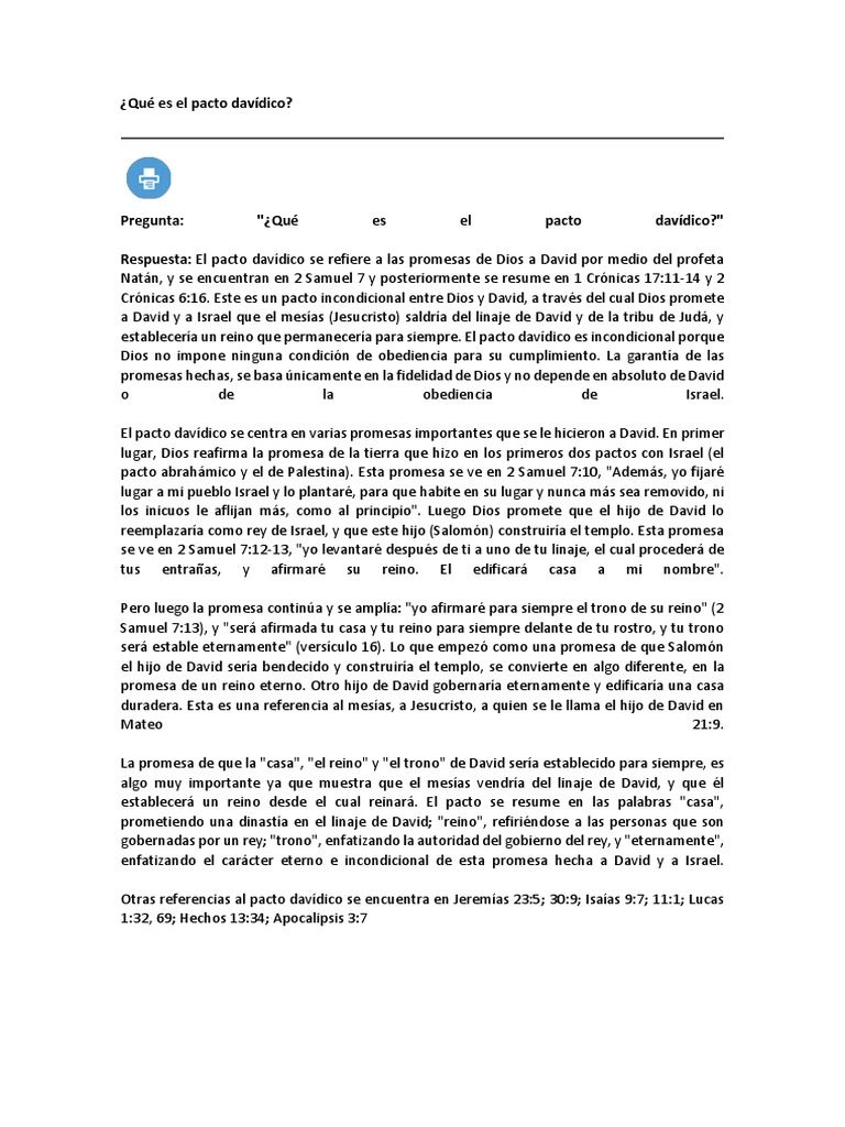 Promesas Eternas del Pacto Davídico | PDF | Libros de Samuel | David