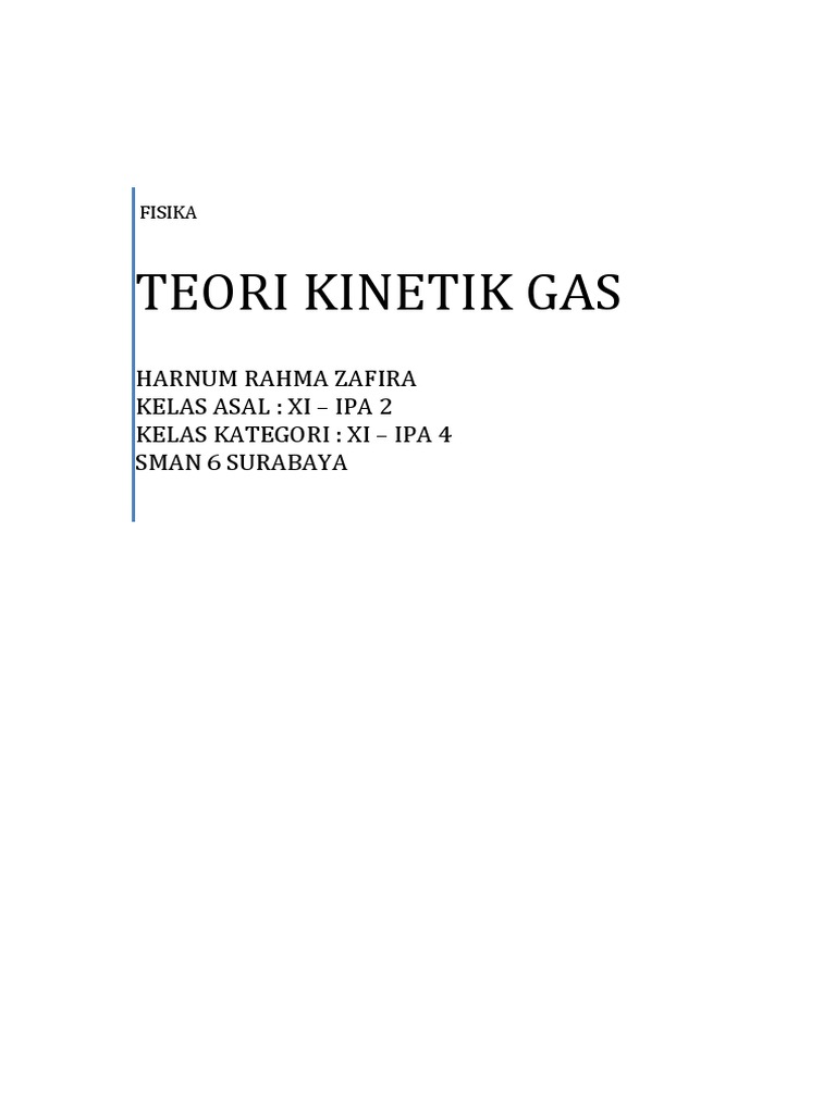 Rangkuman Teori Kinetik Gas Ideal | PDF