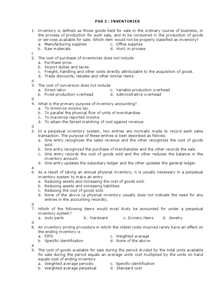 PAS 02 Inventories | PDF | Cost Of Goods Sold | Inventory