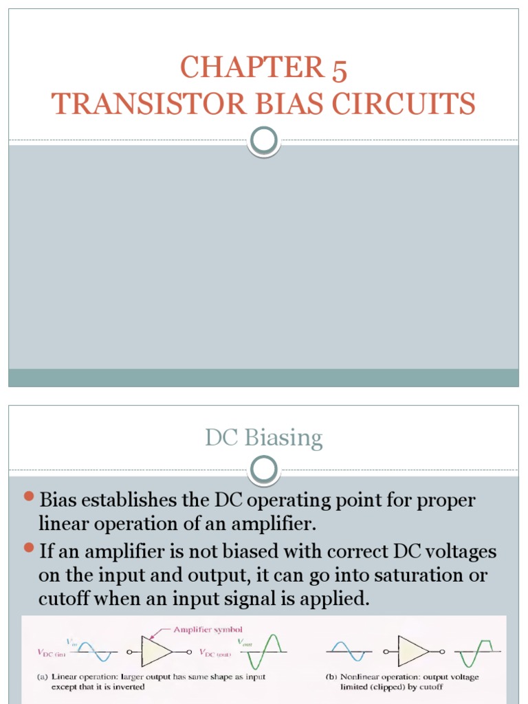 Chapter 5 Transistor Bias Circuits