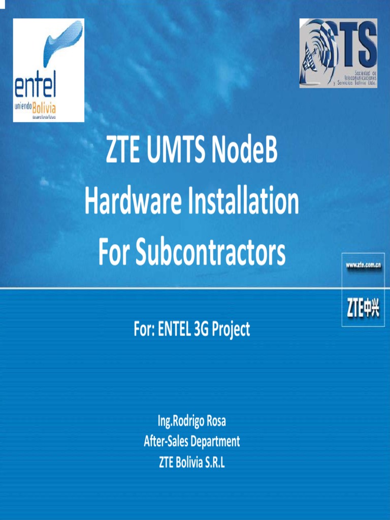 ZTE UMTS Nodeb Installation For STS | PDF | Screw | Antenna (Radio)