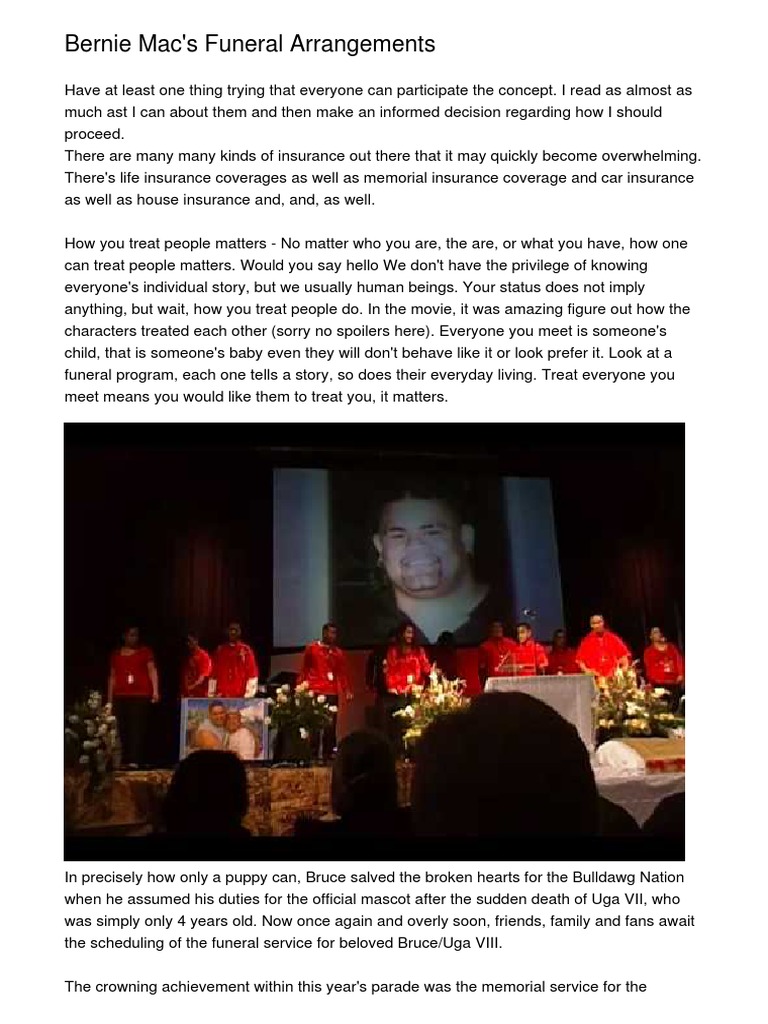 Bernie Mac Funeral Plans & Tips | PDF | Funeral | Unrest