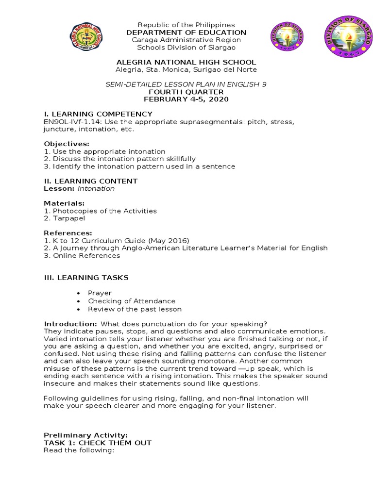 G9 Lesson Plan 3 | PDF | Linguistics | Communication