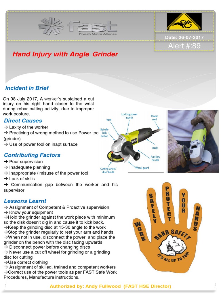 89 HSE Alert - Hand Injury and Angle Grinder | PDF