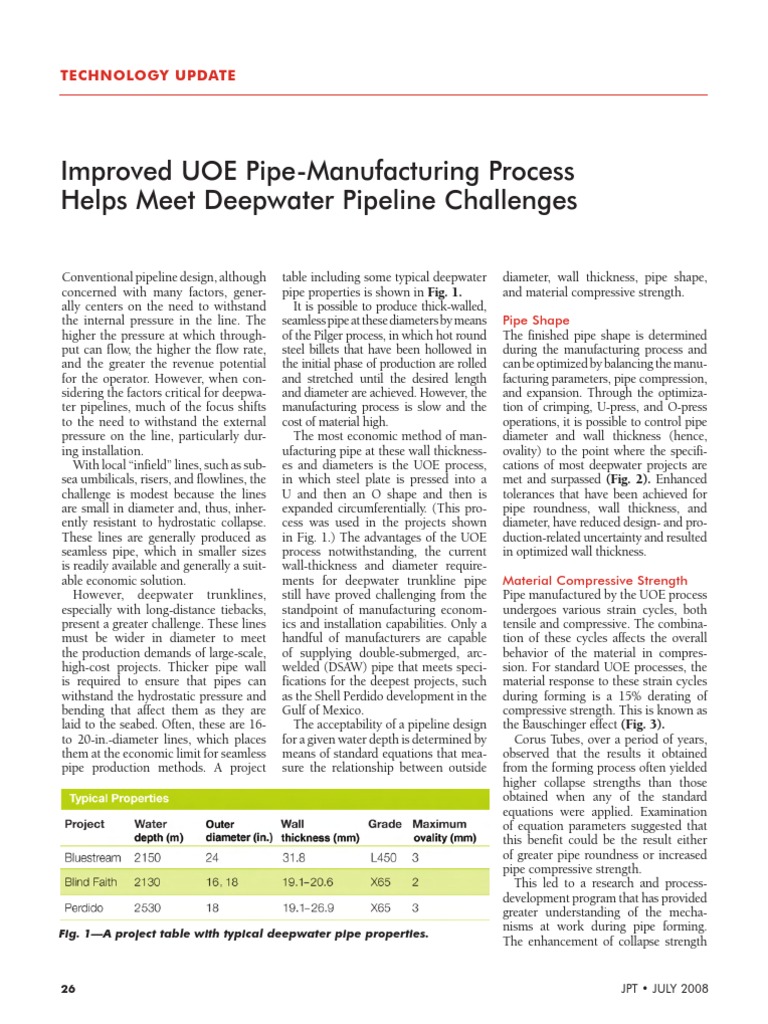 UOE Pipe Manufacture | PDF | Pipeline Transport | Pipe (Fluid Conveyance)