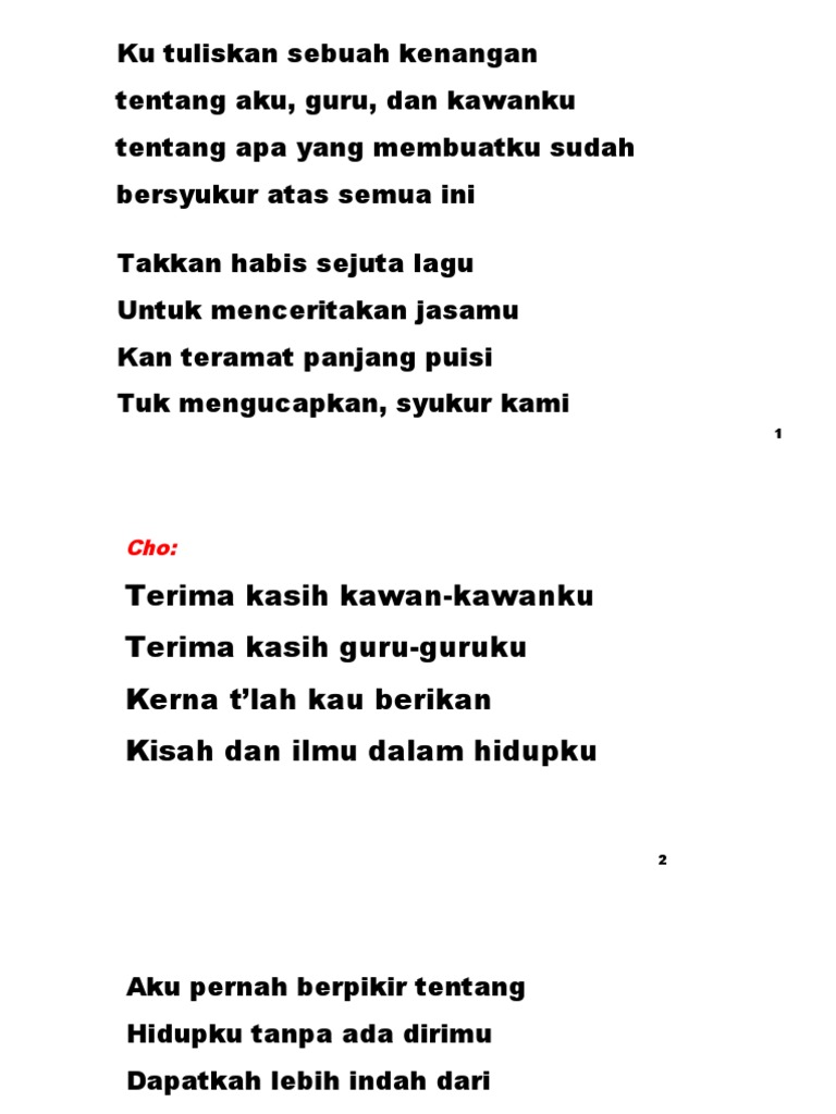 Surat Cinta Untuk Guruku Lirik Pdf
