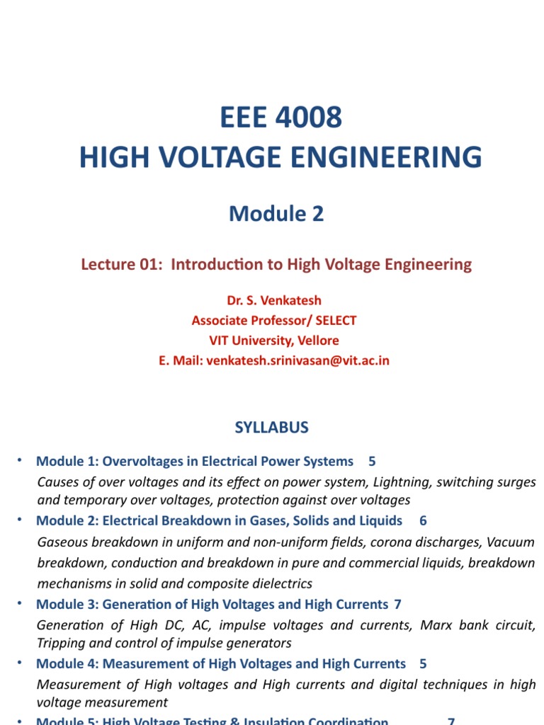2-Introduction To High Voltage Engineering, Terminologies and Relevant Standards-02-Dec ...