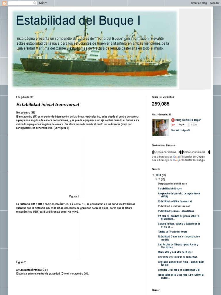 Estabilidad Del Buque I Estabilidad Inicial Transversal PDF | PDF | Envío | Buques