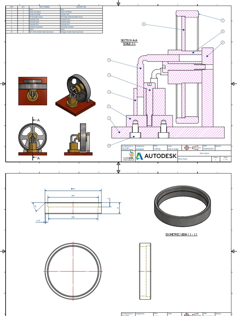 Task Drawings - Elbow Engine | PDF | Engines | Engine Technology