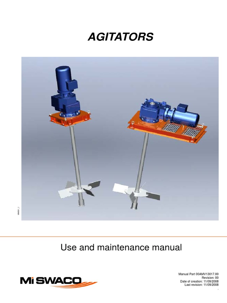 Agitators Manual 6556451 01 PDF | PDF | Iron | Steel