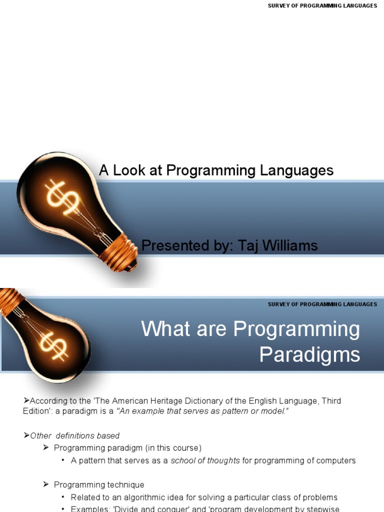 A Look at Programming Languages | PDF | Programming Paradigms ...