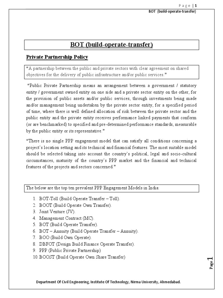 PF Models in India PDF | PDF | Public–Private Partnership | Economies