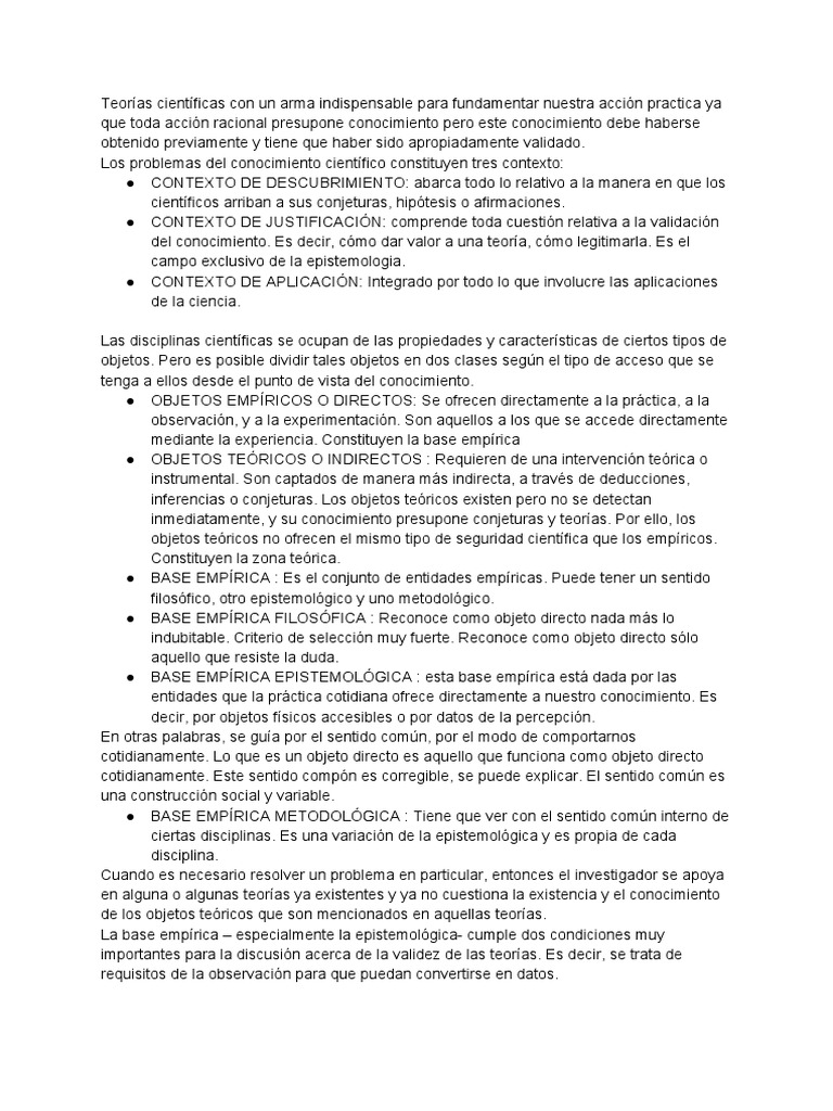 Resumen Klimovsky | PDF | Empirismo | Teoría