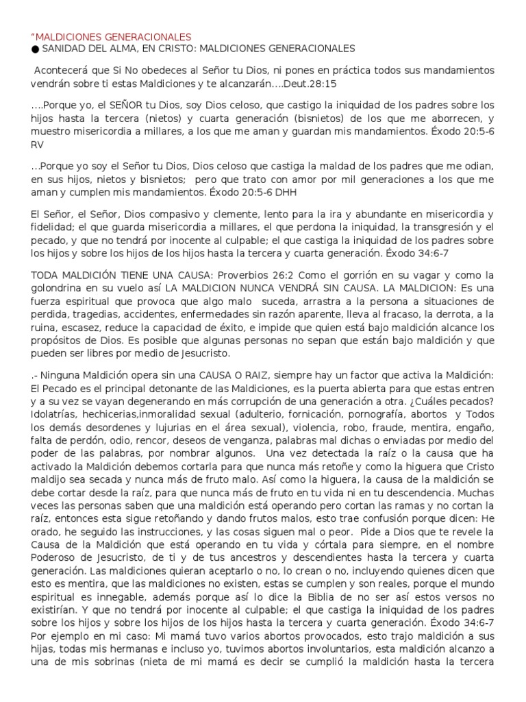 Maldiciones Generacionales | PDF | Pecado | Lujuria