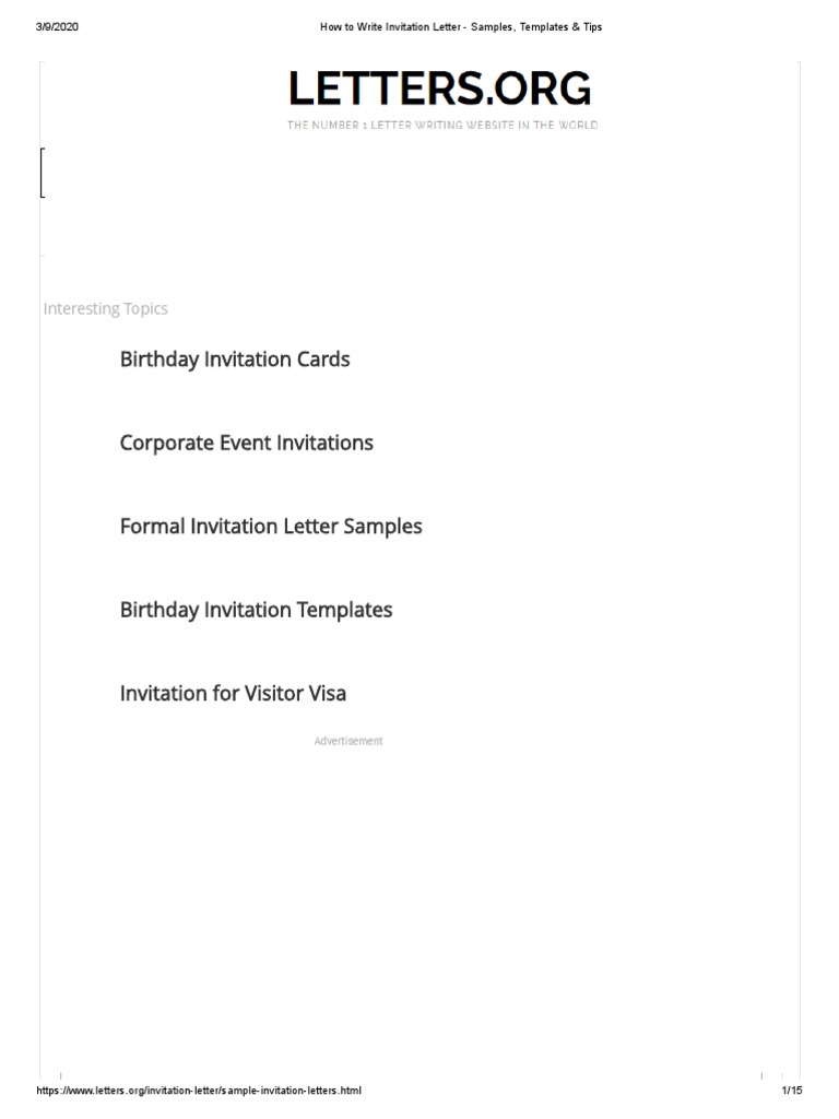 Invitation Letter Writing Guide | PDF | Wedding | Advertising