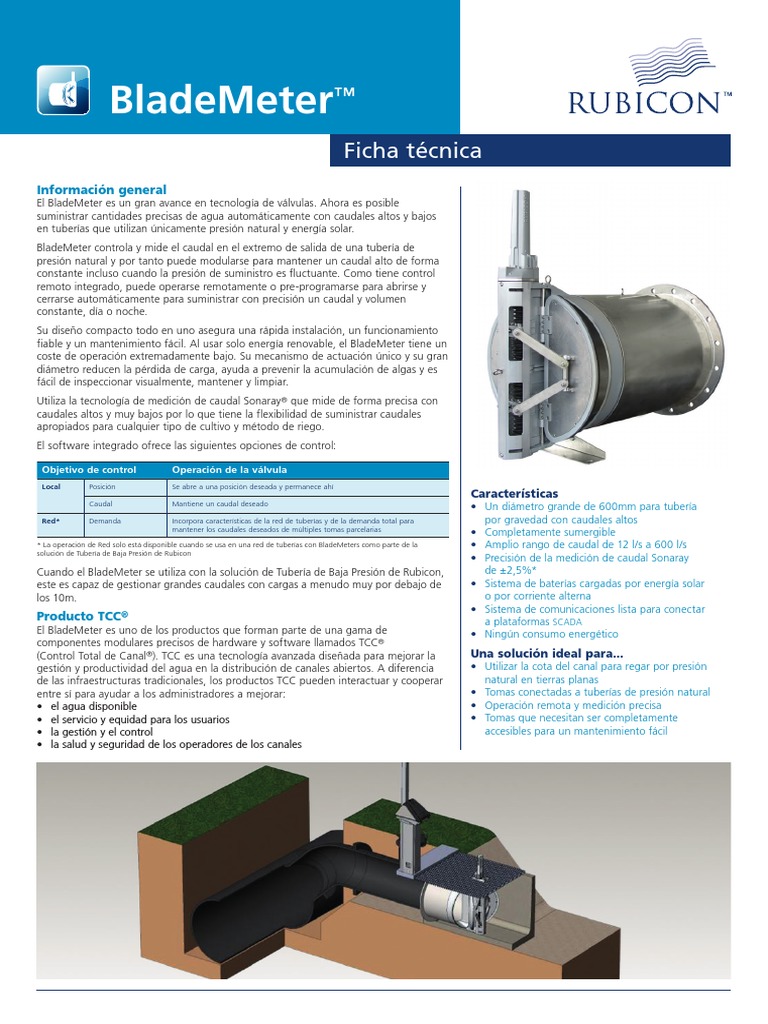 Rubicon BladeMeter Ficha Técnica (Español) | PDF | Scada | Riego