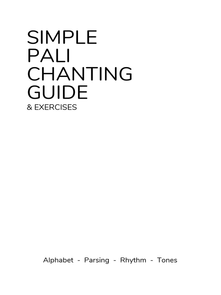 Pāli Chanting Guide & Exercises | PDF | Syllable | Pali