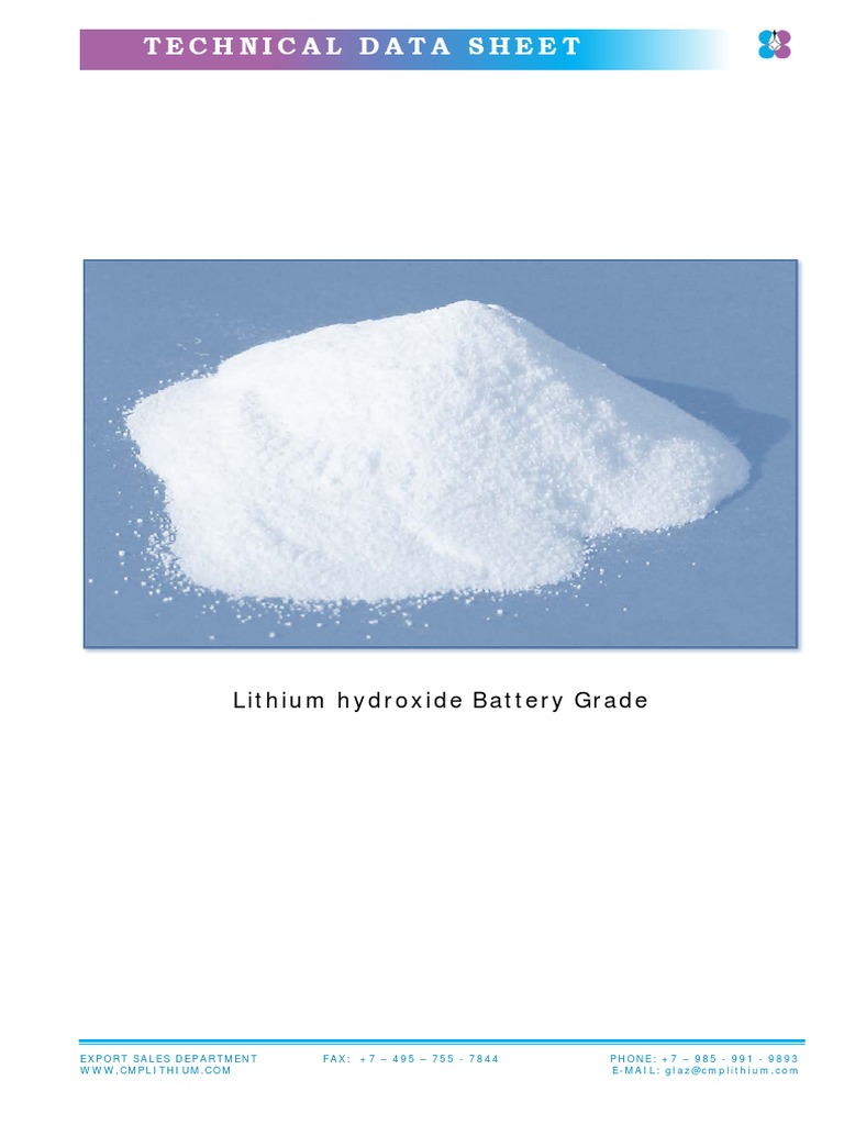 Lithium Hydroxide for Battery Applications | PDF | Hydroxide | Lithium