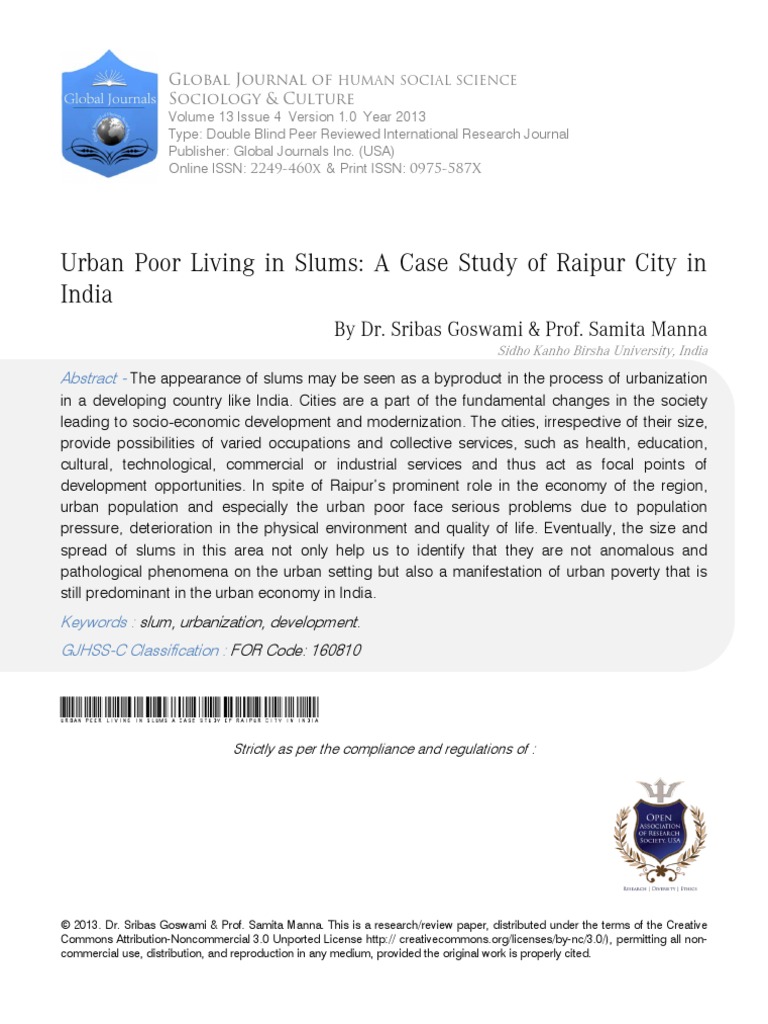 3 Urban Poor Living in Slums A Case Study PDF | PDF | Slum | Poverty