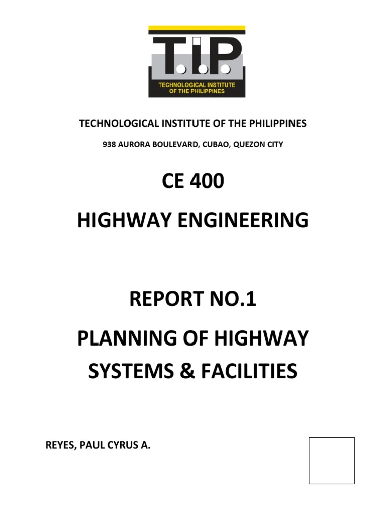 CE 400 - Report No. 1 | PDF | Feasibility Study | Environmental Impact ...