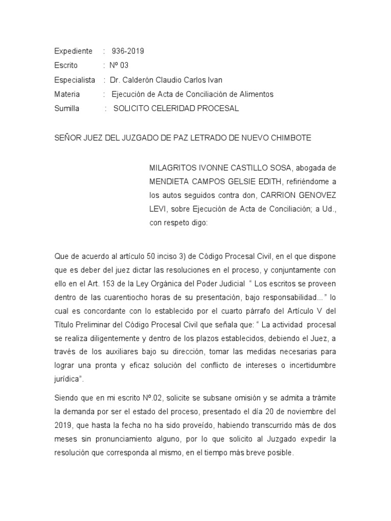 Celeridad Procesal | PDF