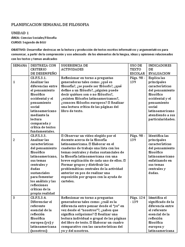 Planificacion Semanal Lengua y Litertura3ro | PDF | Ensayos | America ...