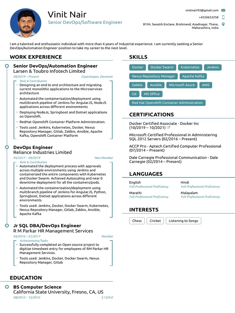 Vinit's Resume PDF | Download Free PDF | Red Hat | Free Software