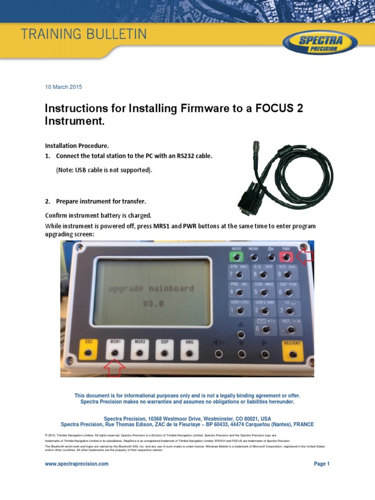 FOCUS 2 Firmware Installation Instructions 0315 PDF | PDF