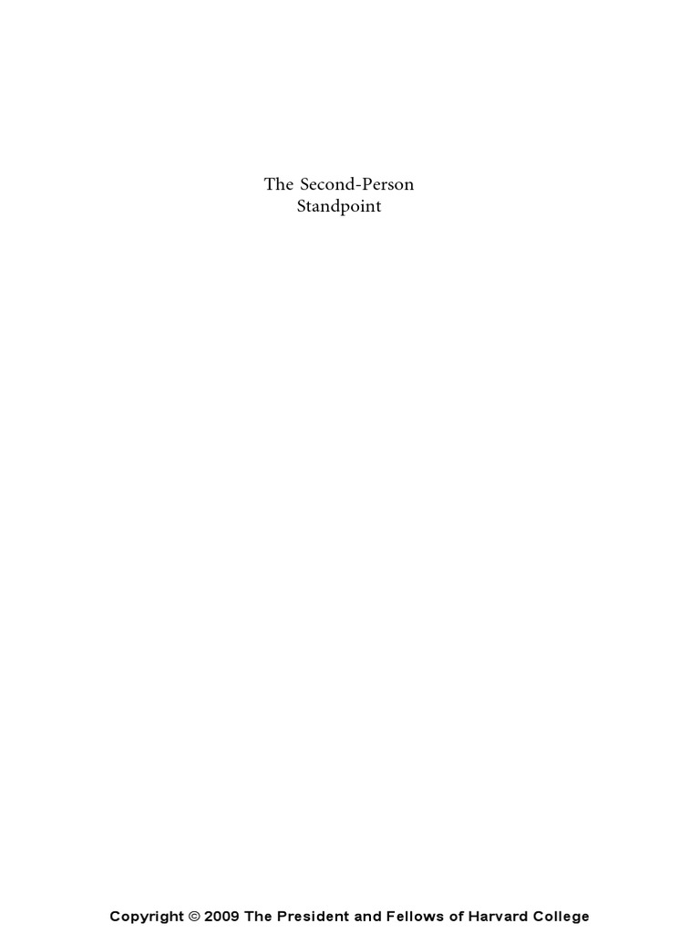 Stephen Darwall - The Second-Person Standpoint - Morality, Respect, and ...