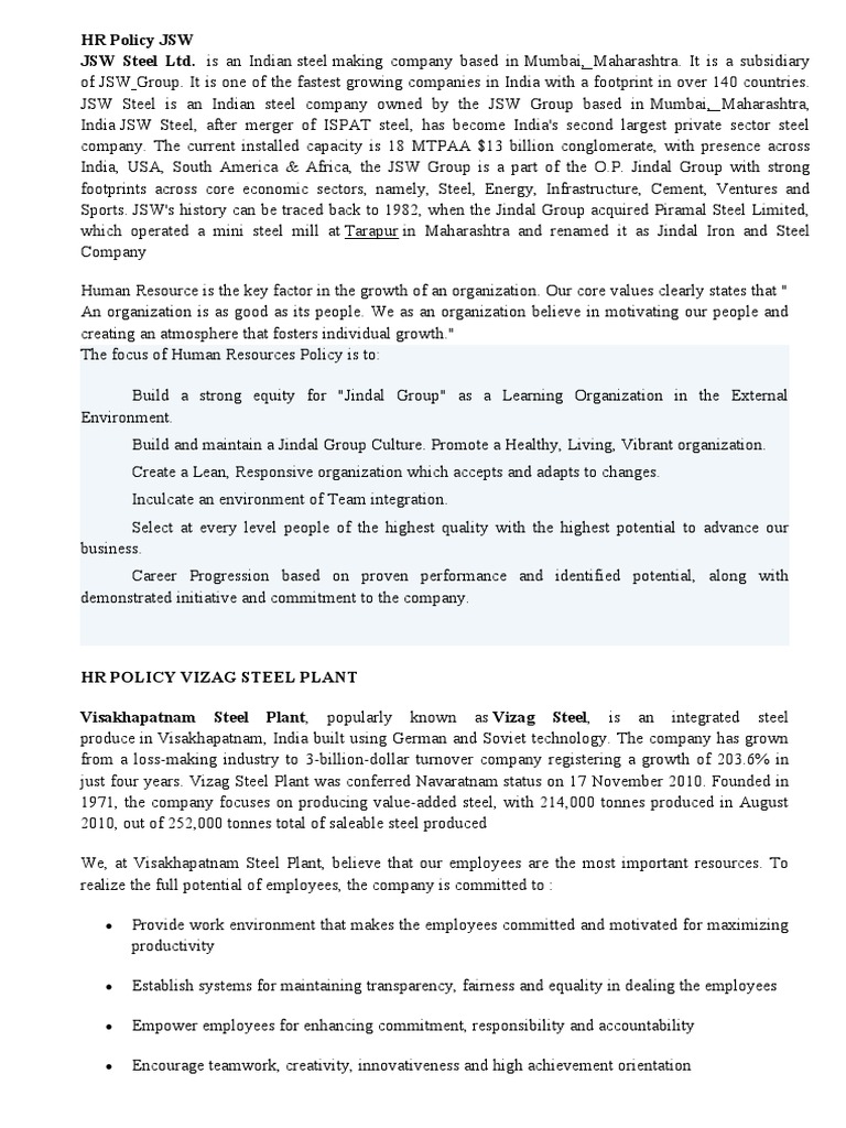 HR Policy | PDF | Economies | Business