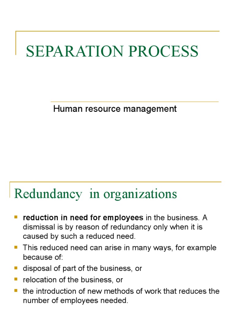Separation Process: Human Resource Management | PDF | Layoff | Employment