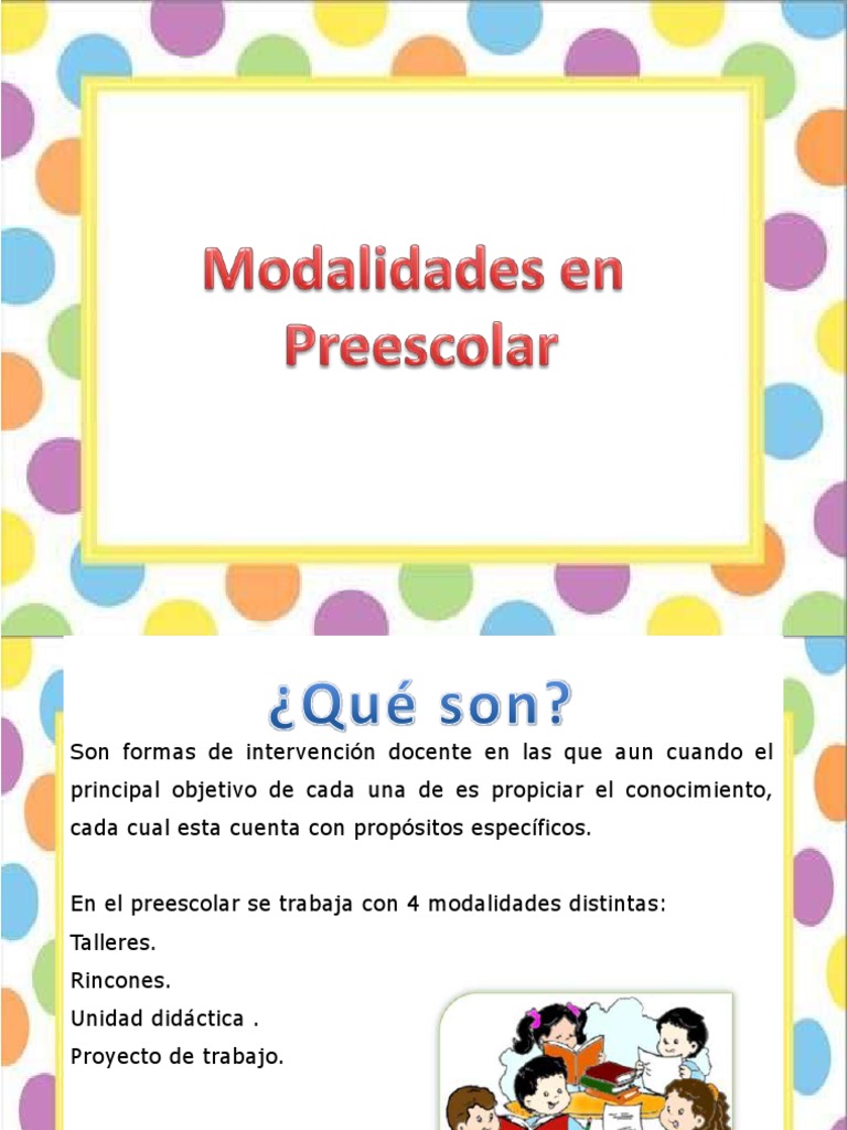 Modalidades de Trabajo de Preescolar | PDF