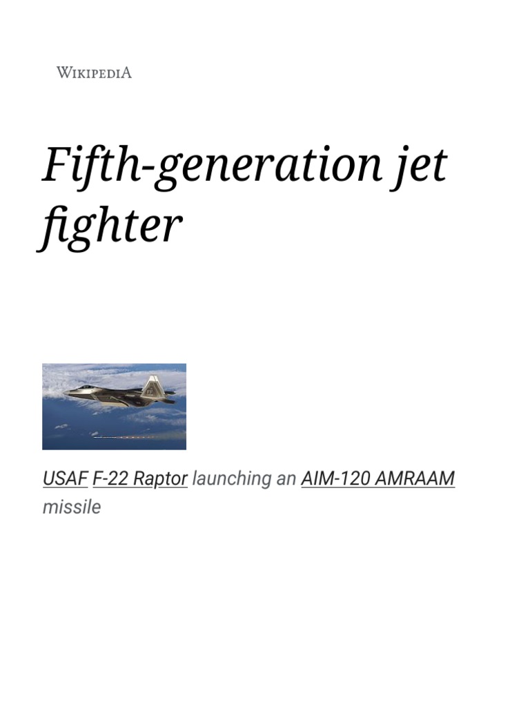 Overview of 5th Generation Fighters | PDF | Aircraft | Military Science