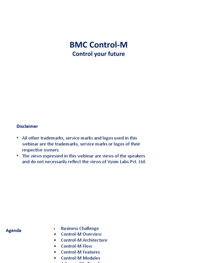BMC Control-M Control Your Future | PDF | Automation | Business Process