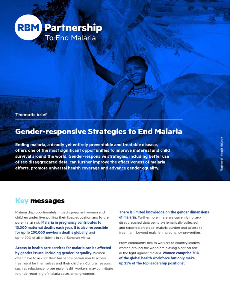 RBM Malaria and Gender Thematic Brief | PDF | Malaria | Maternal Death