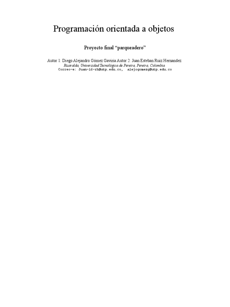 Proyecto Final de Programacion | PDF | Objeto (informática) | Python (lenguaje de programación)