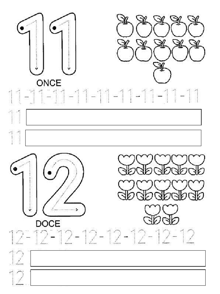 Numeros 11 - 20 Actividades | PDF