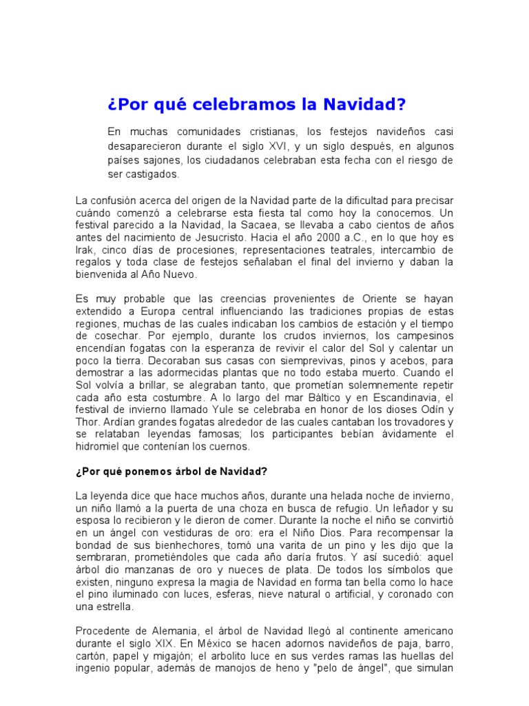 Orígenes y Tradiciones de la Navidad | PDF | Navidad | Árbol de Navidad