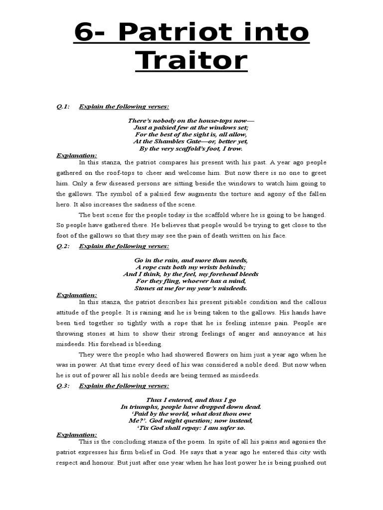 6-Patriot Into Traitor | PDF | General Fiction