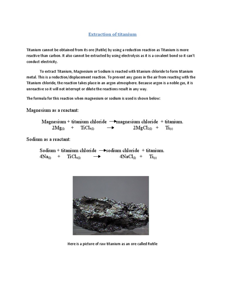 Extraction of Titanium | PDF