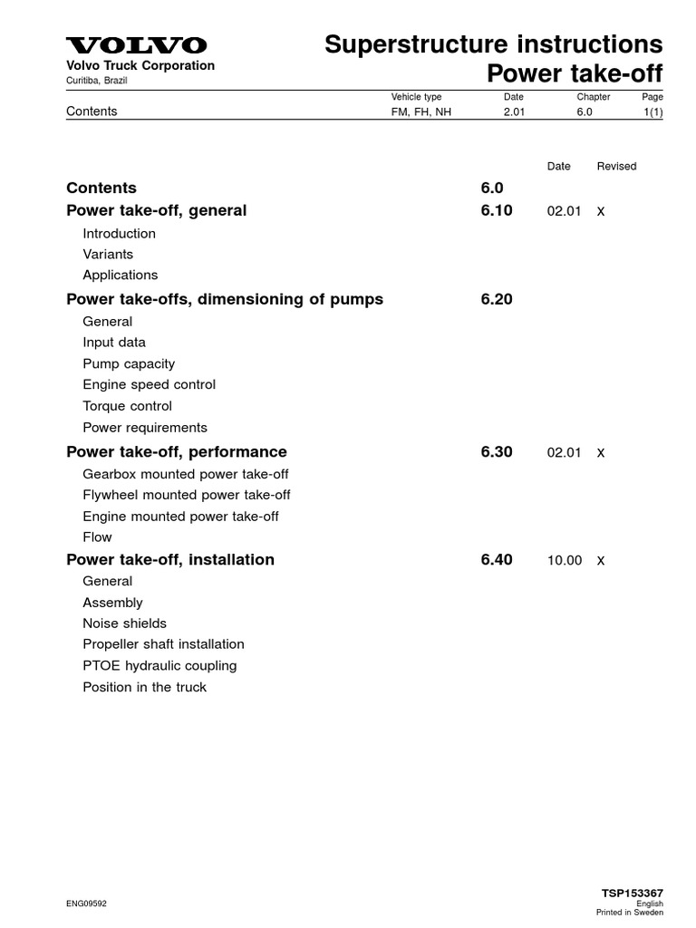 Superstructure Instructions Power Take-Off | PDF | Transmission ...