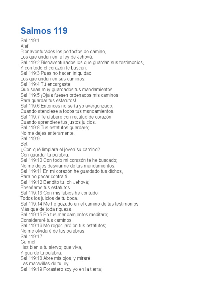 Salmos 119 | Descargar gratis PDF | Creencia religiosa y doctrina | Comportamiento religioso y ...