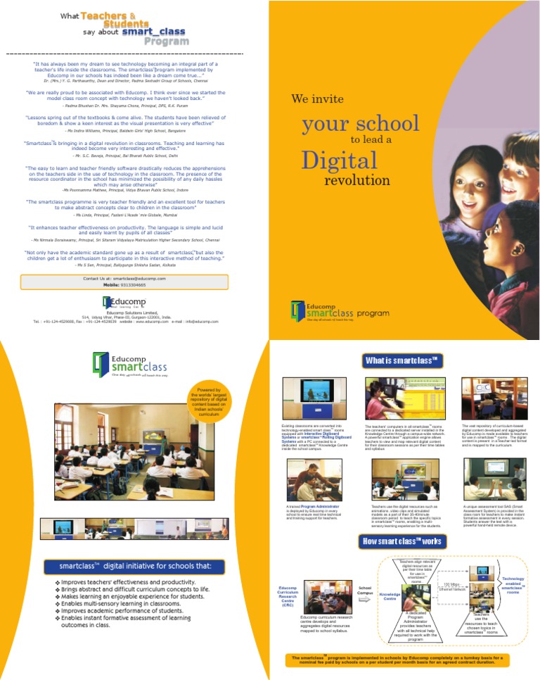 Educomp Smartclass: Revolutionizing School Learning | PDF | Teachers ...